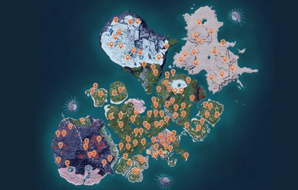 Palworld Map: All regions, locations, and points of interest